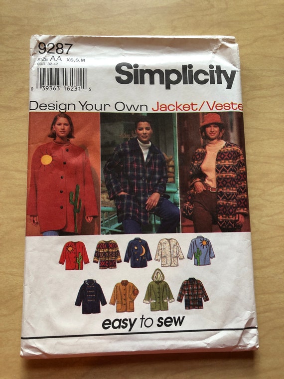 Uncut Factory Fold Sewing Pattern Simplicity 9287 Sizes XS S M | Etsy