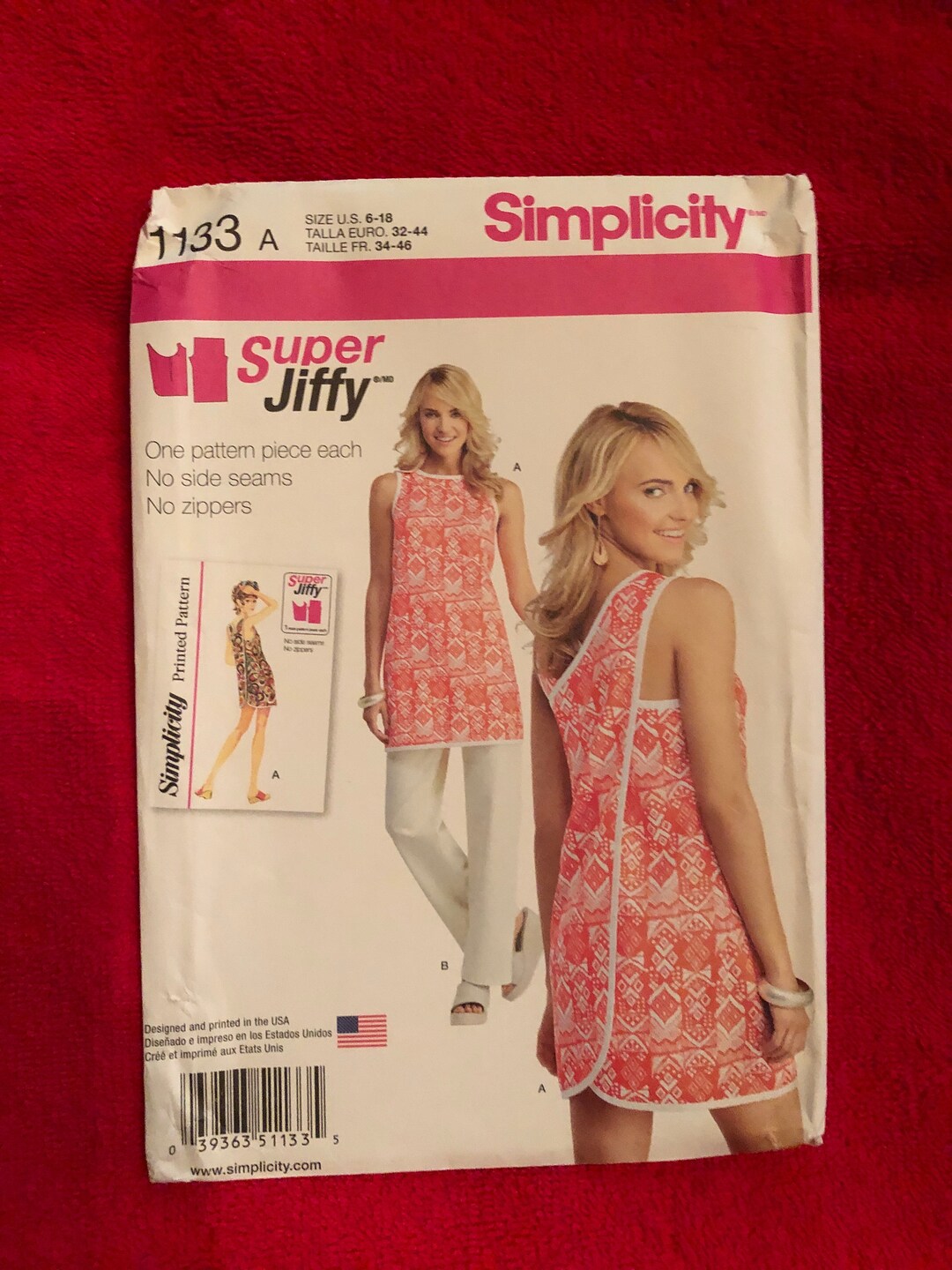 Uncut Factory Fold Sewing Pattern Simplicity 1133 Sizes 6 8 10 12 14 16 ...