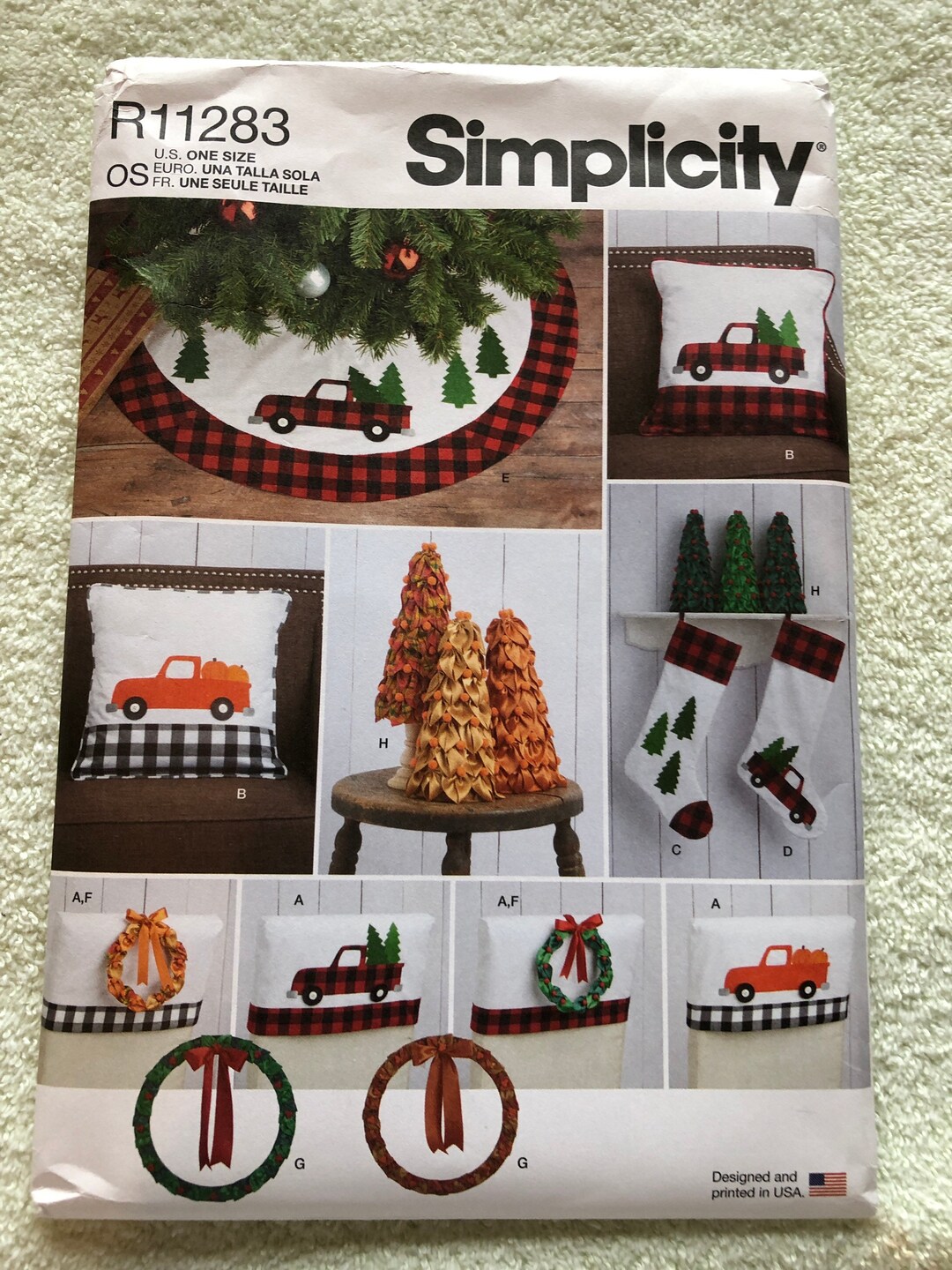 Uncut Factory Fold Sewing Pattern Simplicity R11283 Holiday Decorations ...