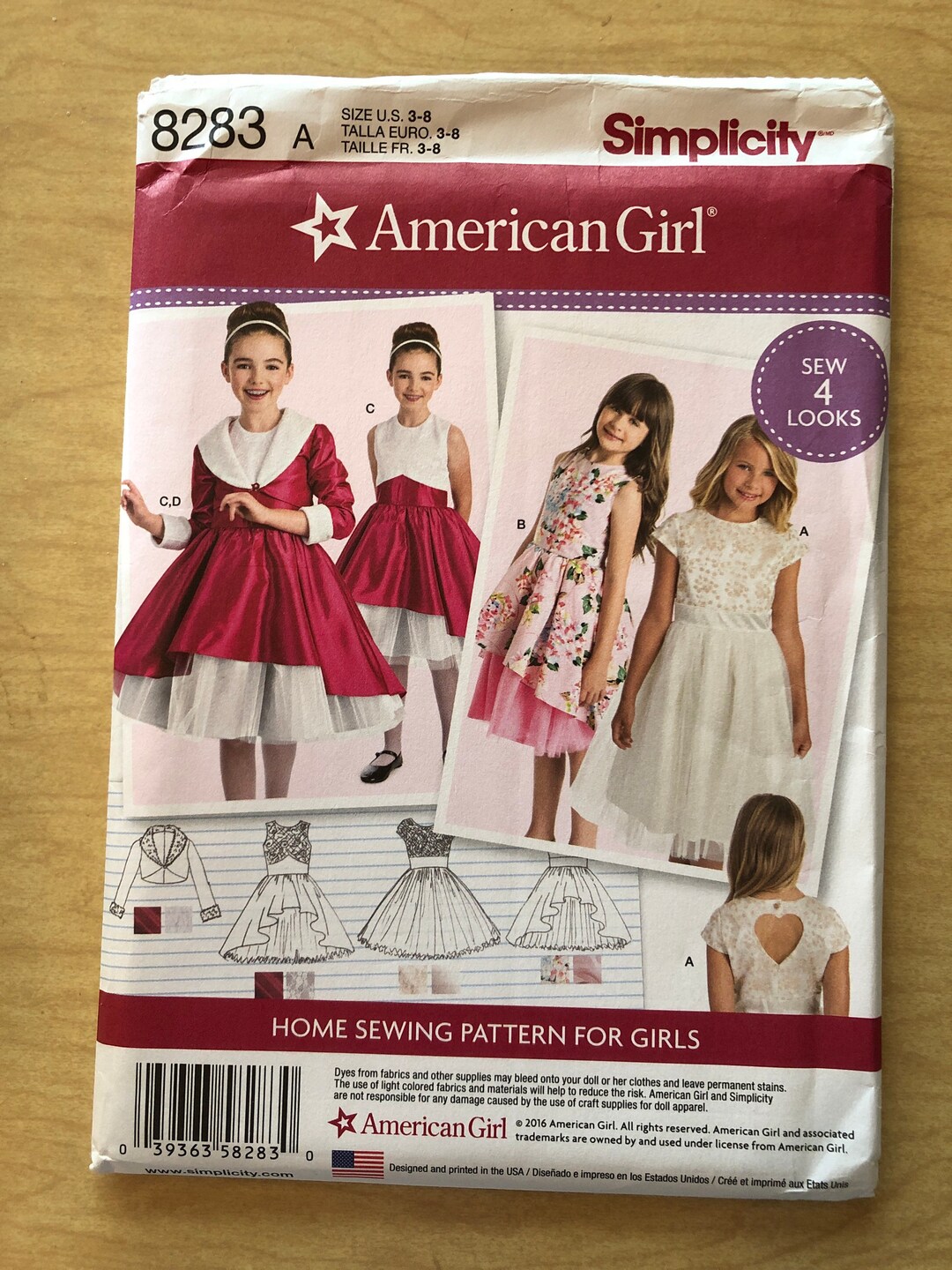 Uncut Factory Fold Sewing Pattern Simplicity 8283 Sizes 3 4 5 6 7 8 ...