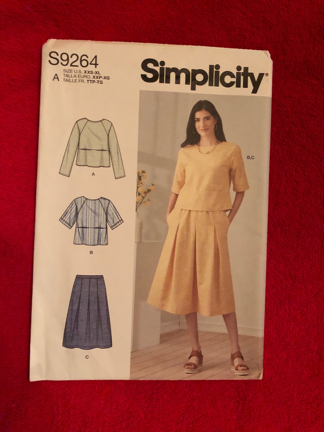 Uncut Factory Fold Sewing Pattern Simplicity S9264 Sizes XXS XS S M L ...