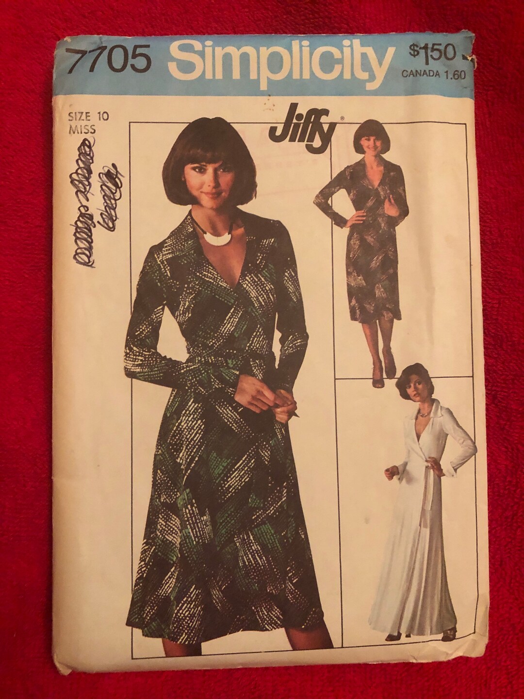 Uncut Factory Fold Sewing Pattern Simplicity 7705 Jiffy Size Miss 10 ...
