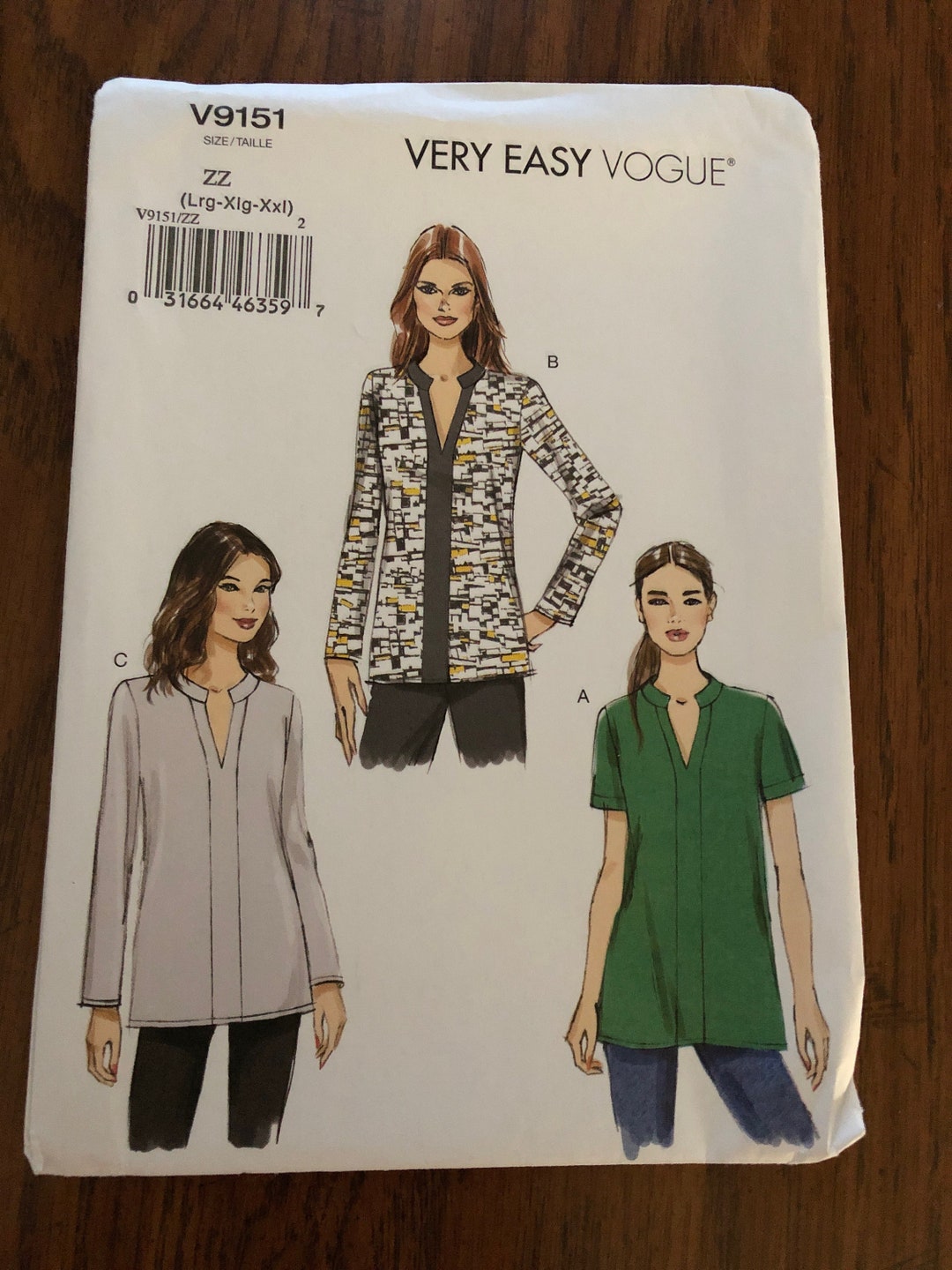 Uncut Factory Fold Sewing Pattern Vogue V9151 Sizes 16 18 20 22 24 26 ...