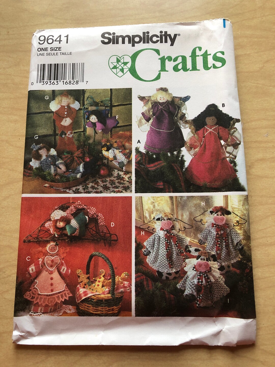 Uncut Factory Fold Sewing Pattern Simplicity 9641 Crafts Angel Tree ...