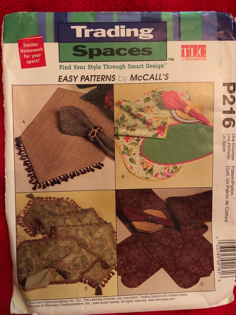 Uncut Factory Fold Sewing Pattern Trading Spaces P216 TLC Easy Patterns ...