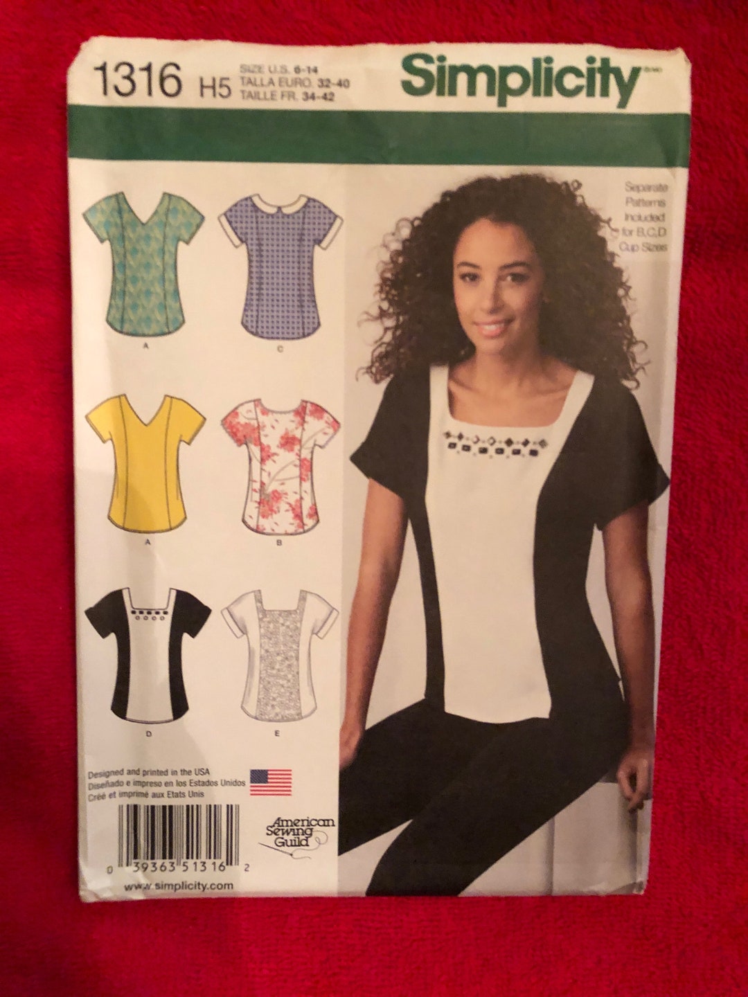 Uncut Factory Fold Sewing Pattern Simplicity 1316 Sizes 6 8 10 12 14 ...