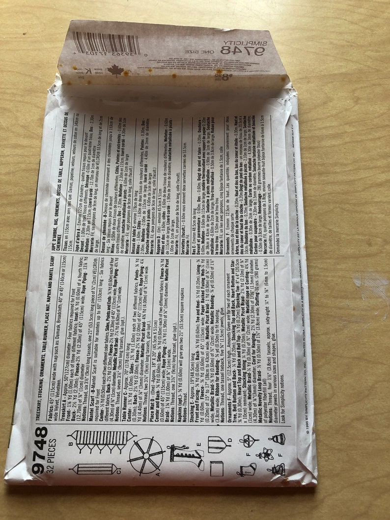 Uncut Factory Fold Sewing Pattern Simplicity 9748 Crafts Donna - Etsy