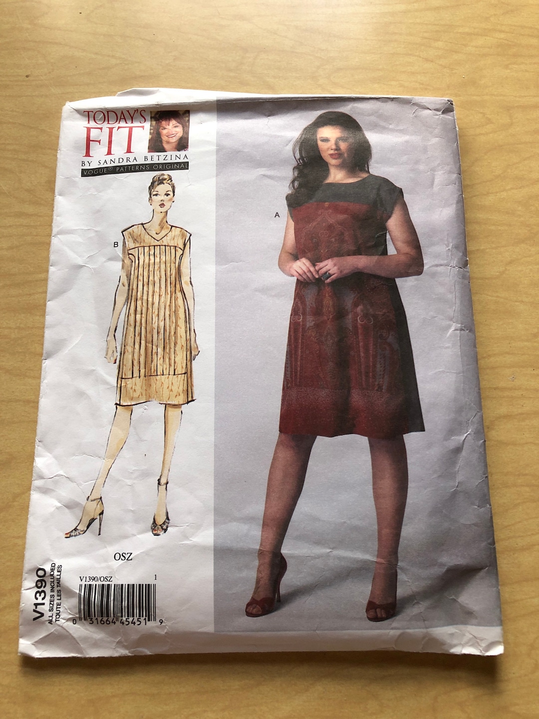 Uncut Factory Fold Sewing Pattern Vogue V1390 Today's Fit by Sandra ...