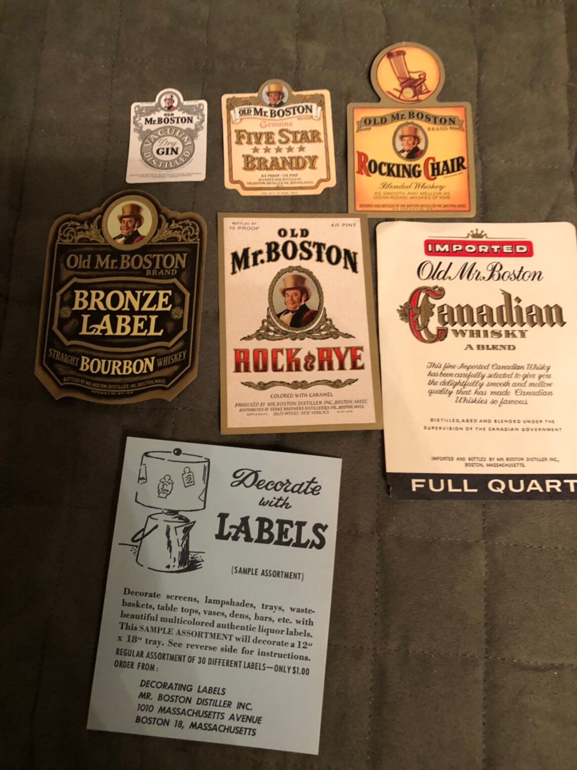 Lot Of 6 Old Mr. Boston Labels For Decorating Decorate With | Etsy