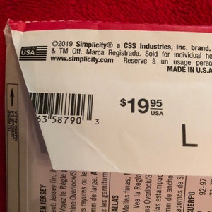 Uncut Factory Fold Sewing Pattern Simplicity 8790 Sizes XS S M L XL ...