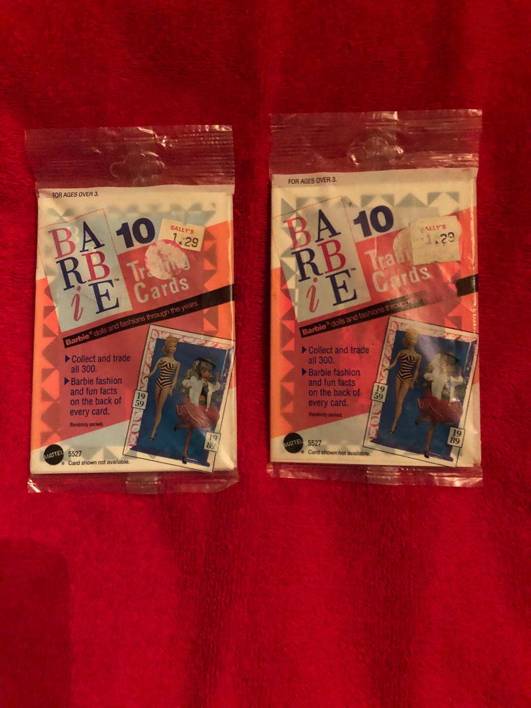 2 Sets Vintage Barbie Trading Cards Unopened Pack of 10 Mattel 05527 ...