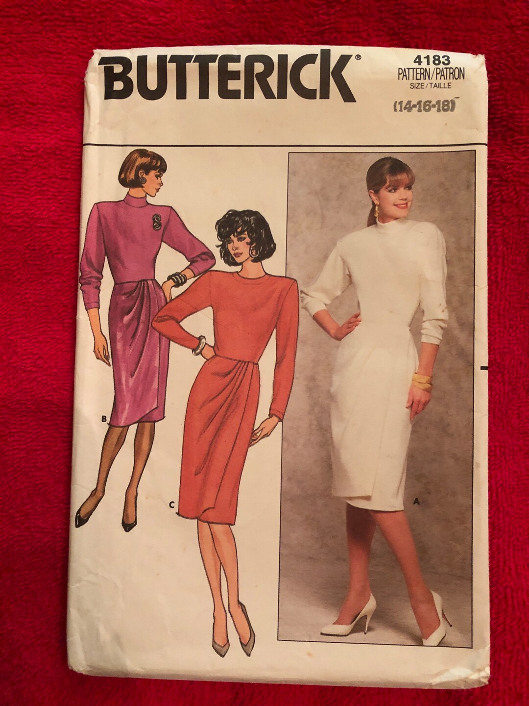 Uncut Factory Fold Sewing Pattern Butterick 4183 Sizes 14 16 18 Misses ...