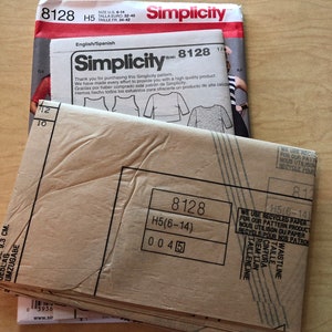 Uncut Factory Folded Sewing Pattern Simplicity 8128 Sizes 6 8 10 12 14 ...