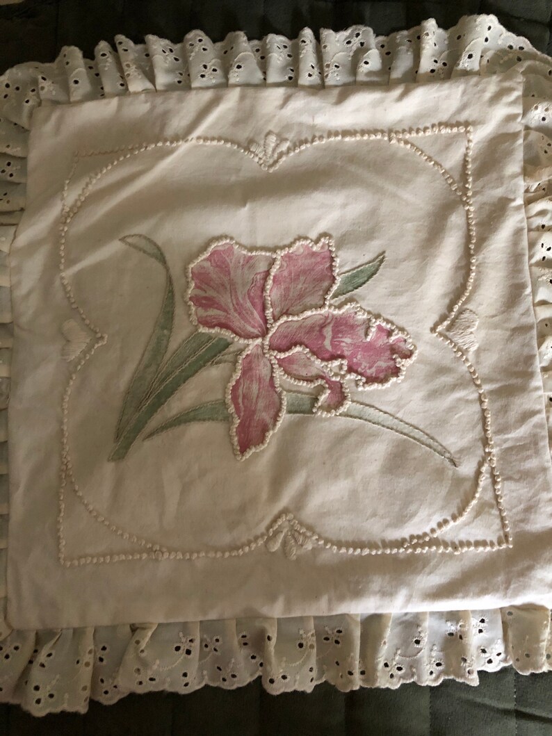 SALE Pair Set Two Hand Made Candlewick Pillow Covers With - Etsy