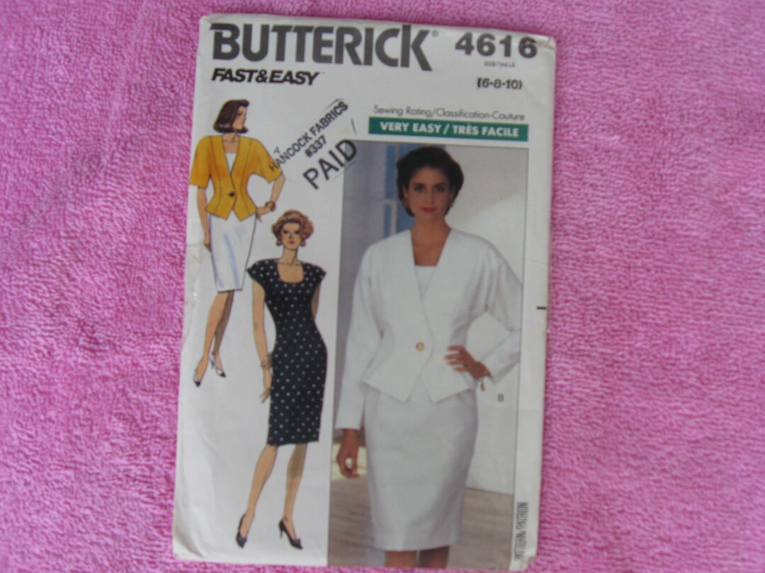 HALF PRICE Butterick Pattern 4616 UNCUT Factory Folded Sizes 6, 8 and ...