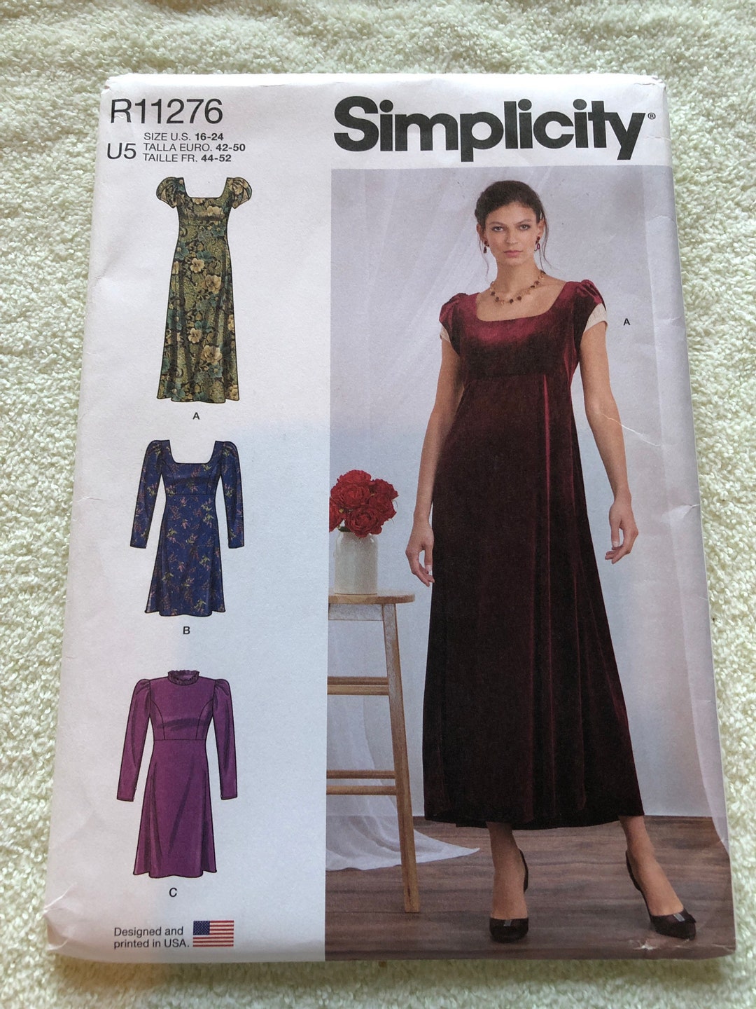 Uncut Factory Fold Sewing Pattern Simplicity R11276 Sizes 16 18 20 22 ...