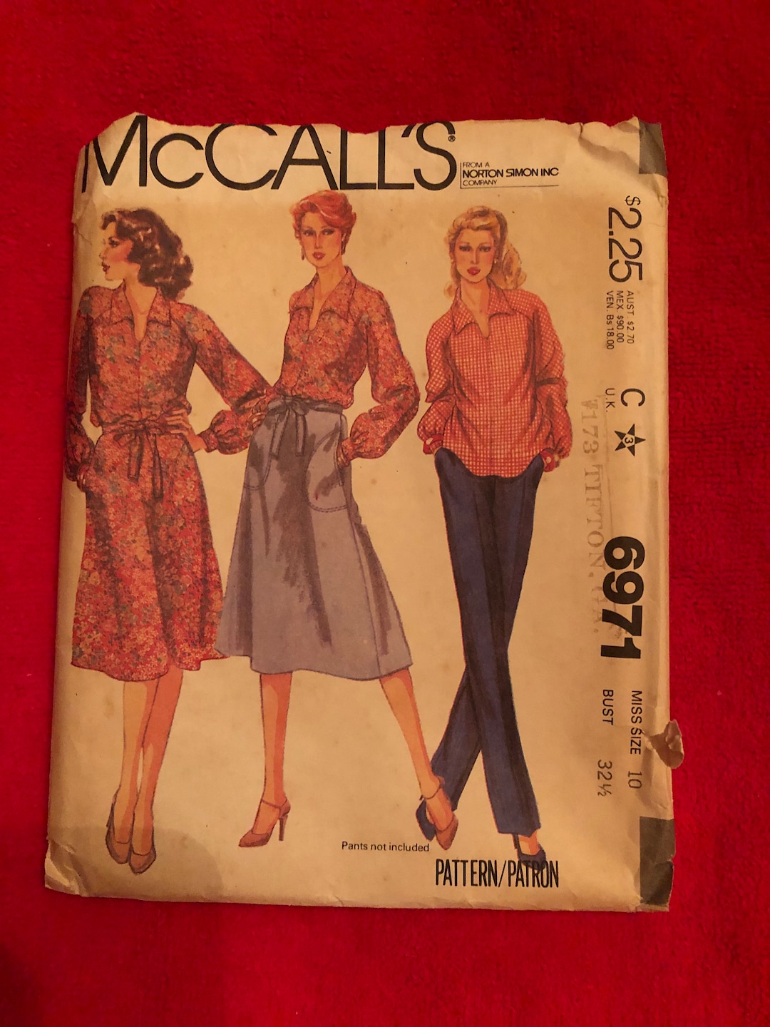 Uncut Factory Fold Sewing Pattern Mccall's 6971 Size 10 - Etsy