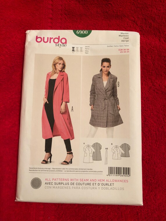 Uncut Factory Fold Burda Style Sewing Pattern 6900 Sizes 10 12 - Etsy