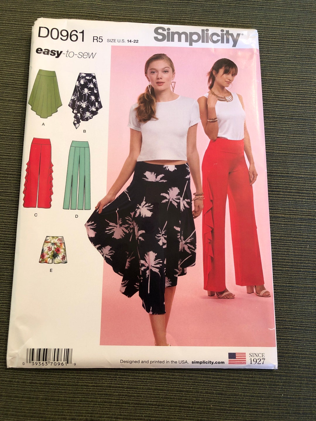Uncut Factory Fold Sewing Pattern Simplicity D0961 Sizes 14 16 18 20 22 ...