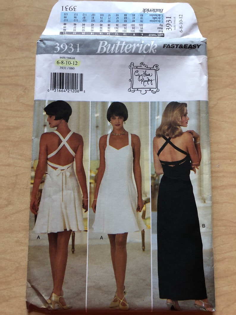 Uncut Factory Fold Sewing Pattern Butterick 3931 Cynthia - Etsy