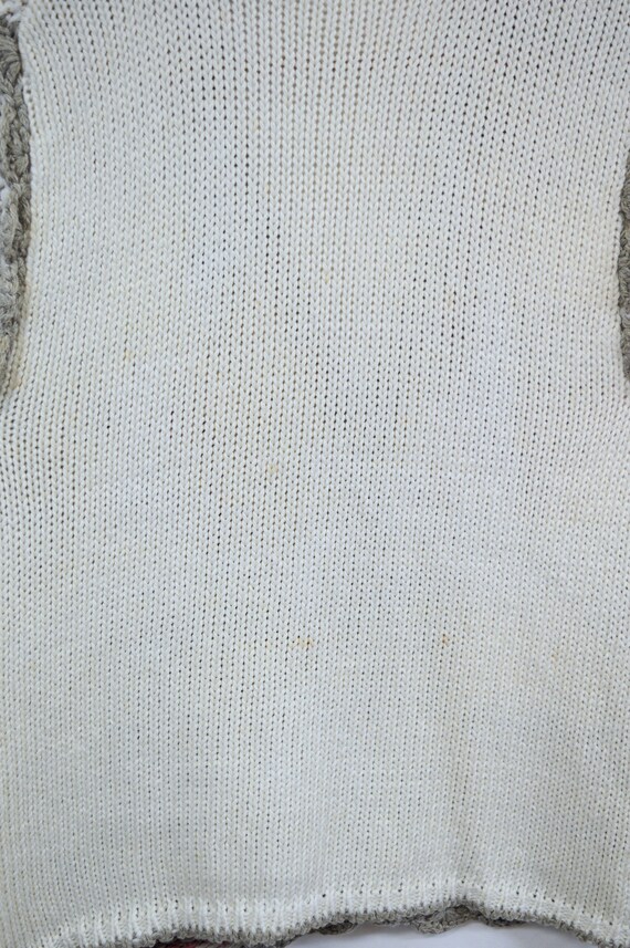 Vintage Cottage Core Patterned Knit Vest with Scallop… - Gem
