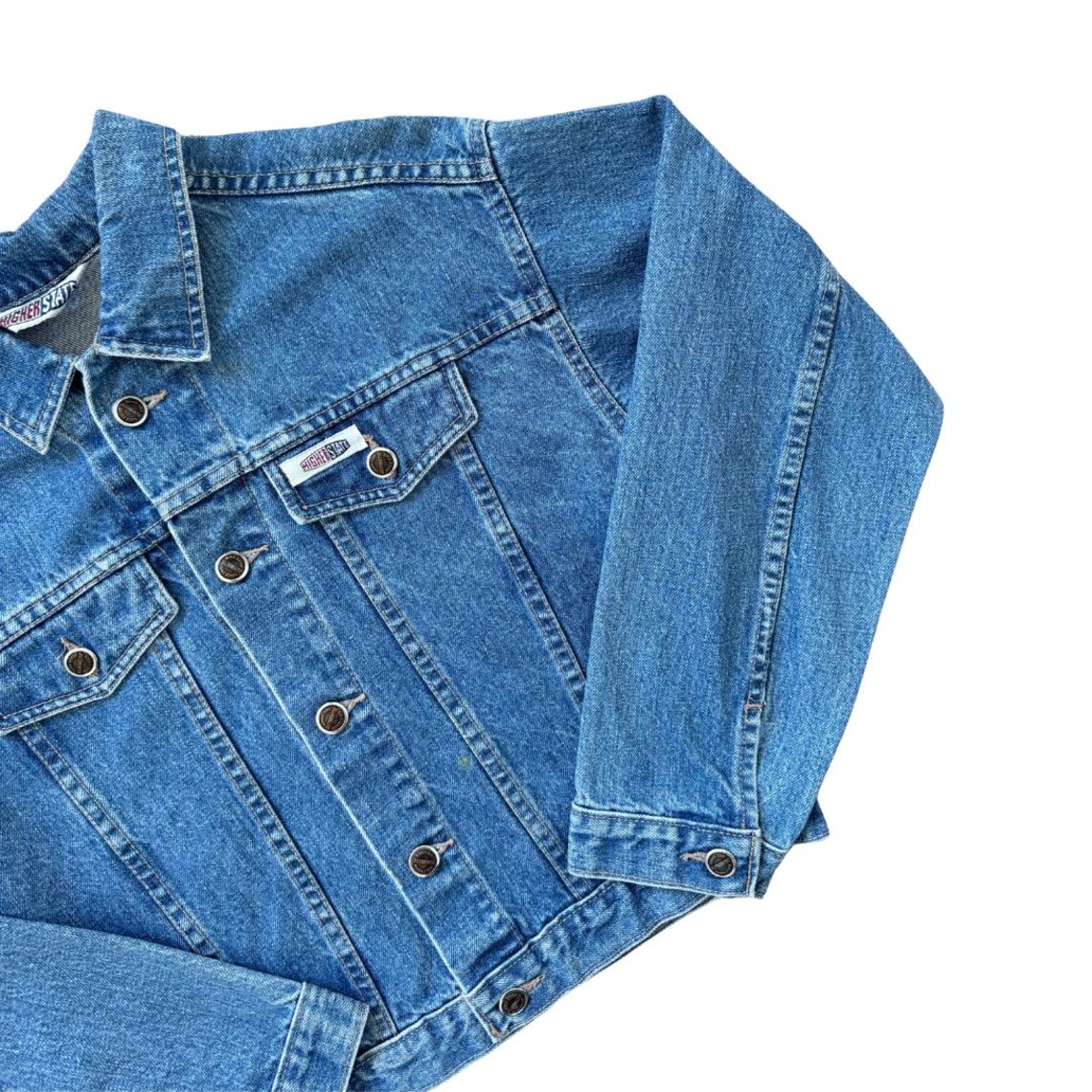 Upcycled Hand Embroidered Denim Jacket With Floral Beaded Jellyfish ...