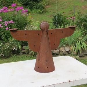 Rusty Metal Angel Candle Holder Great Garden Decor Fantastic Natural ...