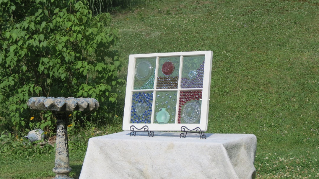 Unique Colorful Fused Glass Window - Etsy