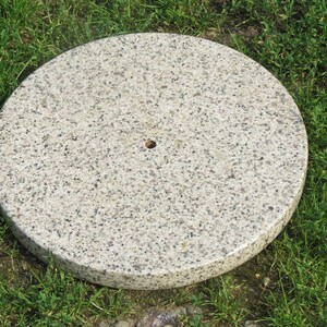 Round Thick Heavy Vintage Drilled Granite Base - Etsy