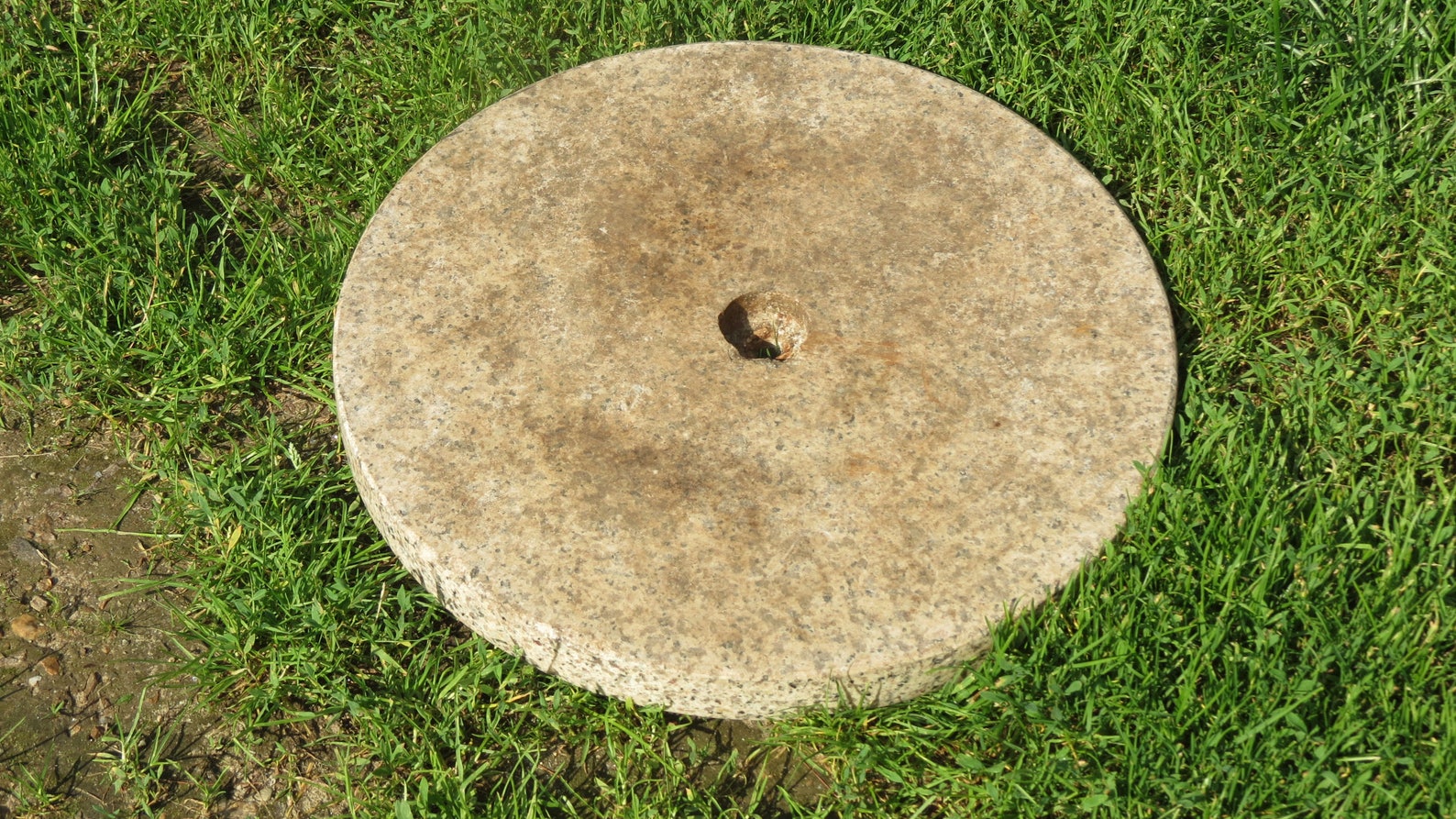 Round Thick Heavy Vintage Drilled Granite Base | Etsy