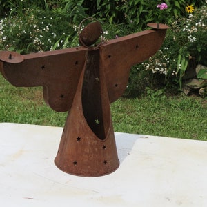 Rusty Metal Angel Candle Holder Great Garden Decor Fantastic Natural ...