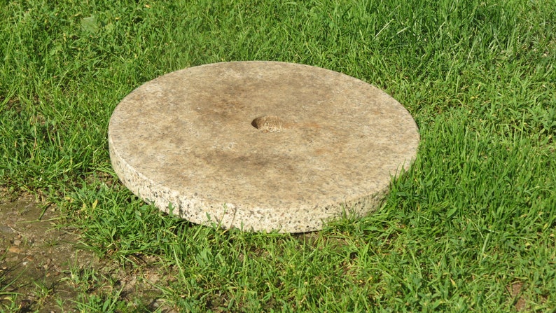 Round Thick Heavy Vintage Drilled Granite Base | Etsy