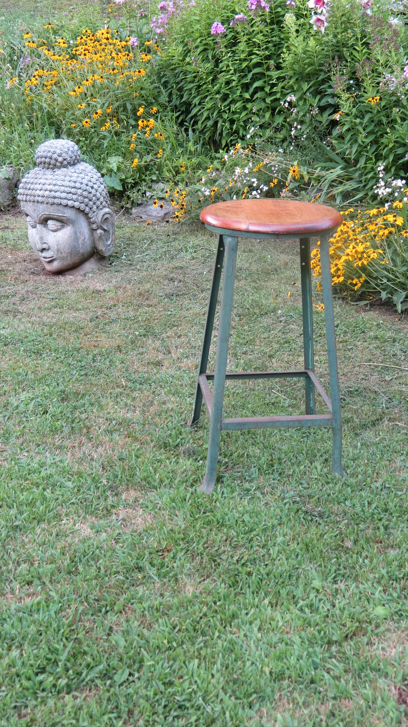Sweet Green Industrial Stool Fabulous Farm Fresh Finds - Etsy