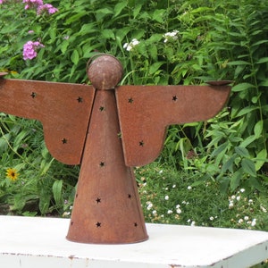 Rusty Metal Angel Candle Holder Great Garden Decor Fantastic Natural ...
