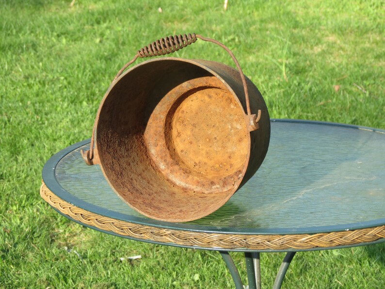 Old Rusty Cast Iron Pail Farm Fresh Barn Treasure | Etsy