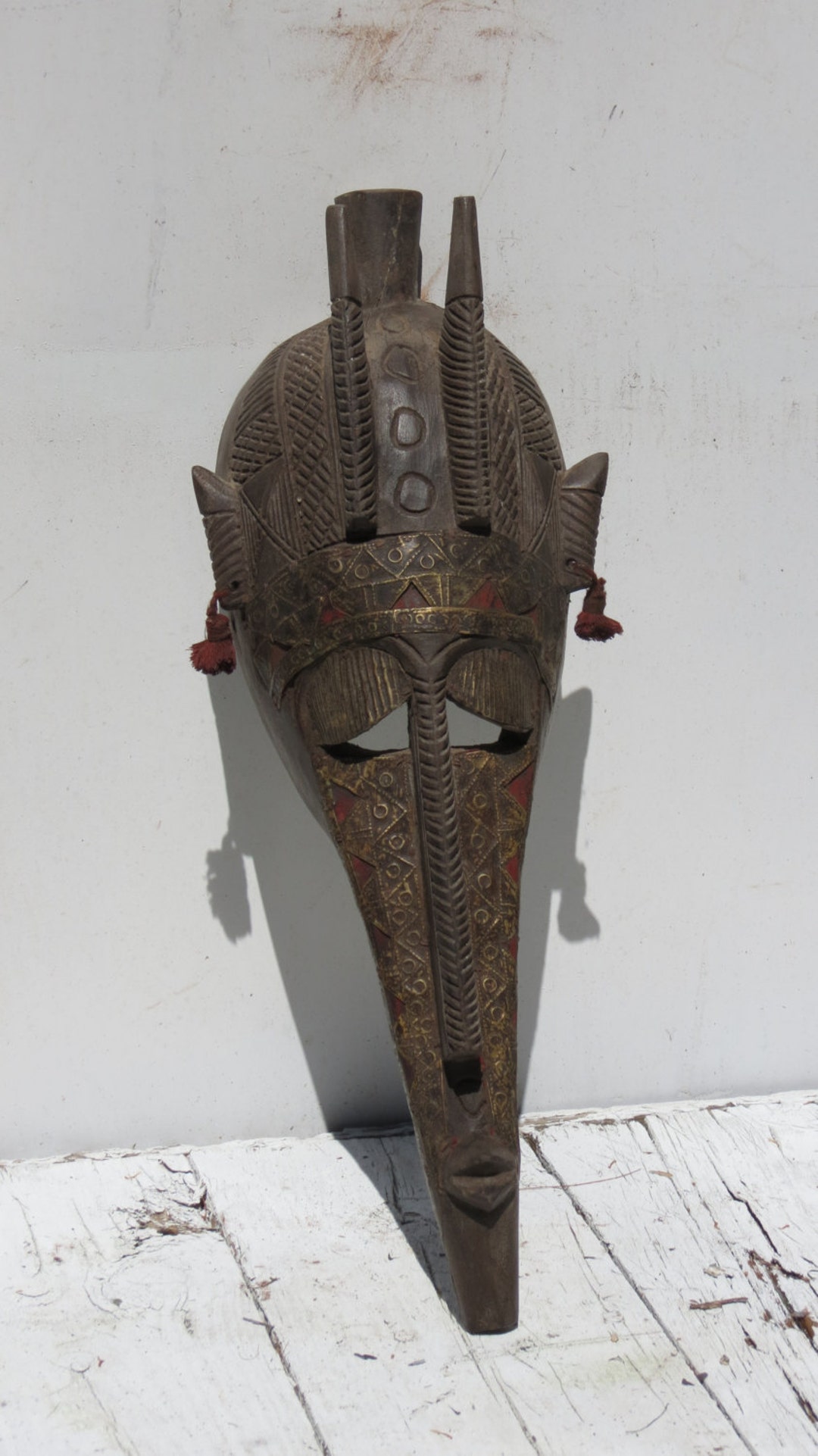 Authentic Hand Carved African Mask Vintage Wall Hanging Tribal Decor - Etsy
