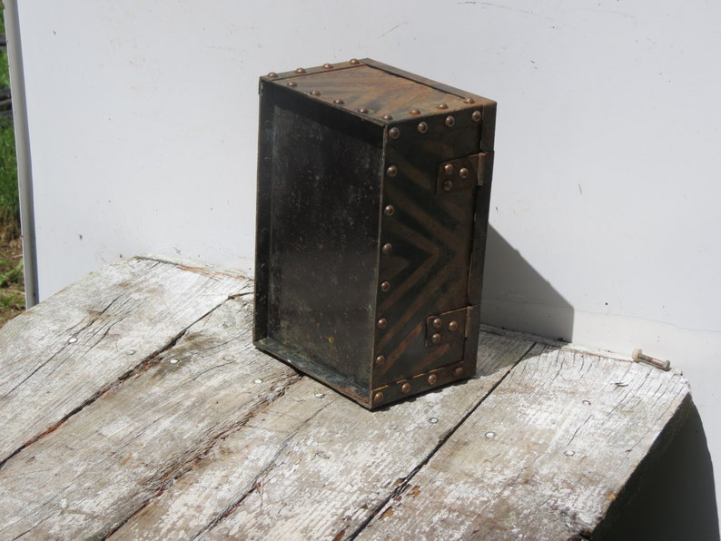 Antique Heavy Metal Lockbox Farm Fresh Maine Barn Treasure | Etsy
