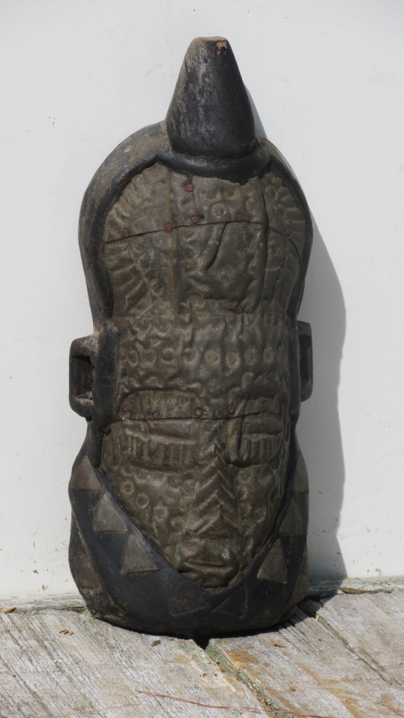 Unusual African Tin Covered Faceless Mask | Etsy