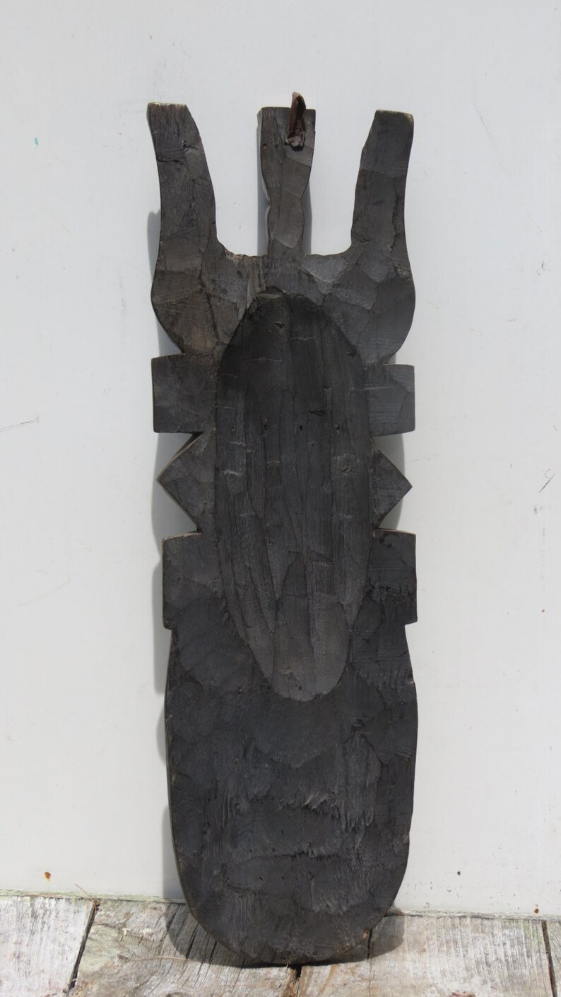 Authentic African Carved Wood and Tin Plated Mask Sweet Tribal | Etsy