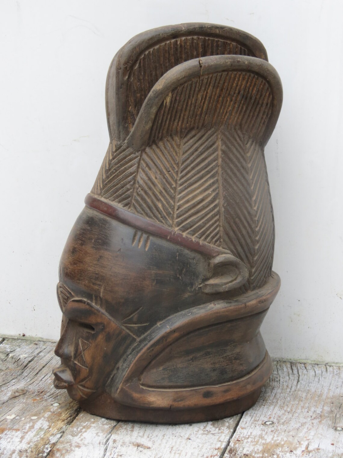 Authentic Wooden Carved Helmet Mask African Art Tribal Decor | Etsy