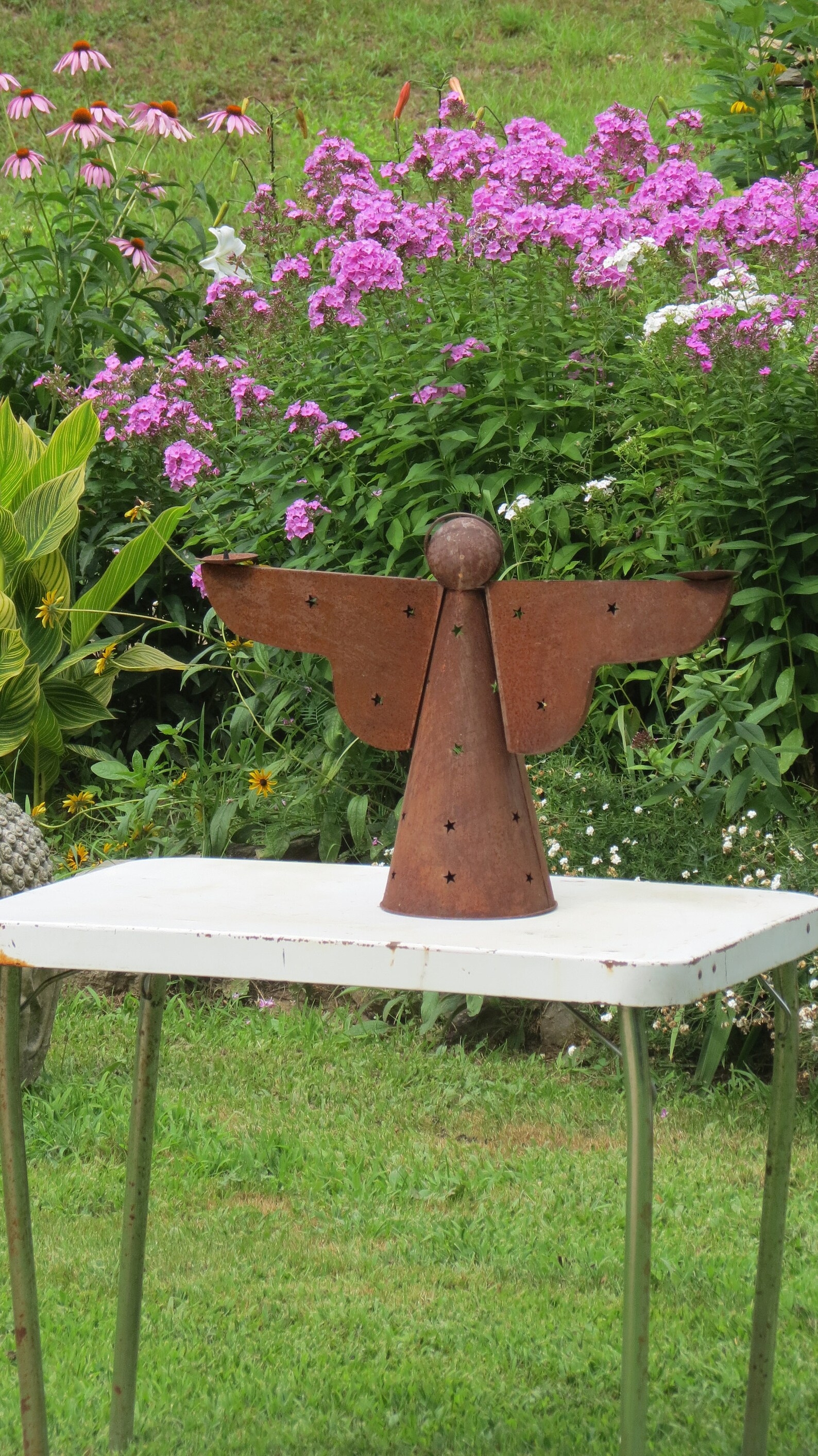 Rusty Metal Angel Candle Holder Great Garden Decor Fantastic Natural ...