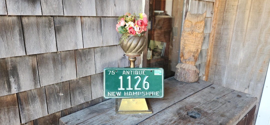 Vintage New Hampshire 1975 Antique Four Digit License Plate - Etsy