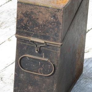 Super Cool Rusty Black Narrow Hinged Metal Box - Etsy