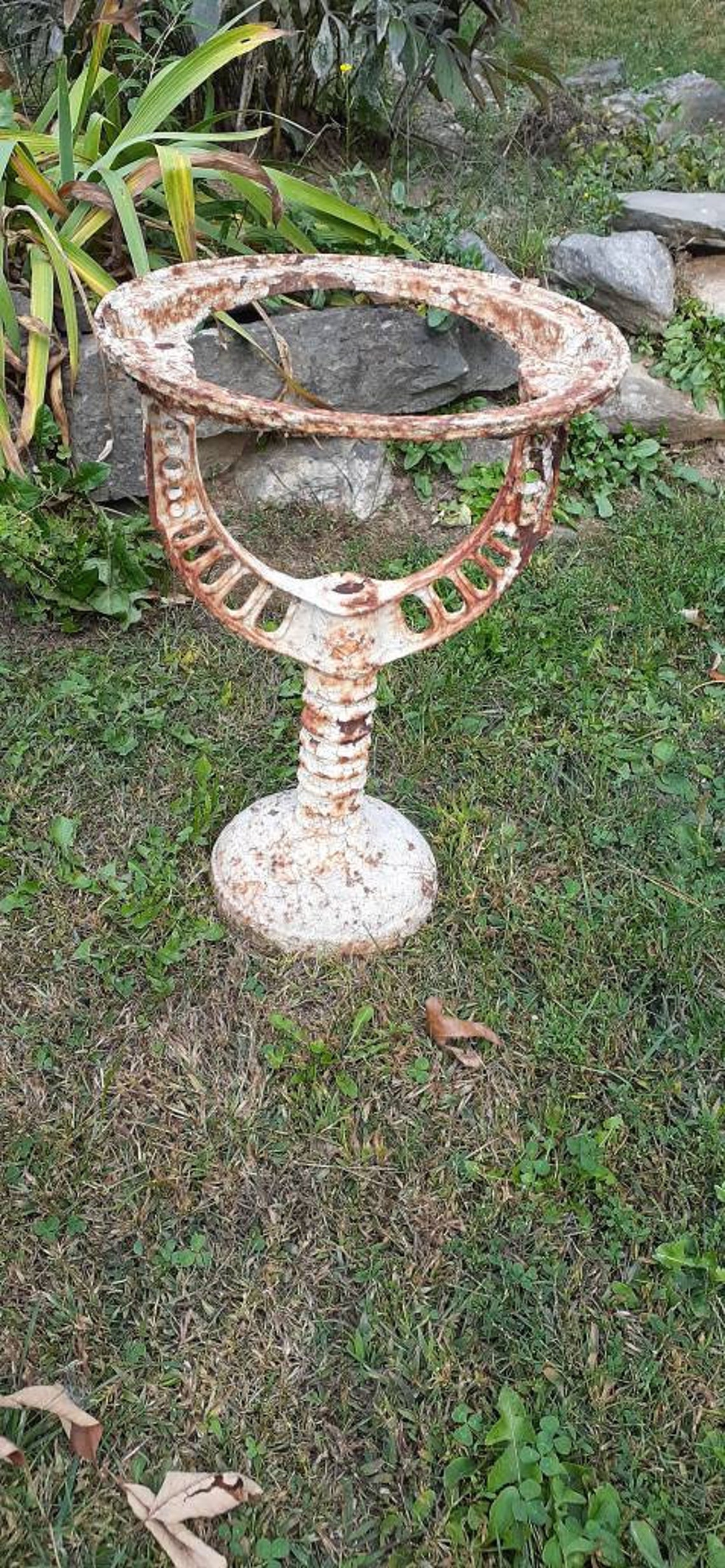 Antique Chippy Rusty White Hot Water Tank Stand Salvaged DIY - Etsy