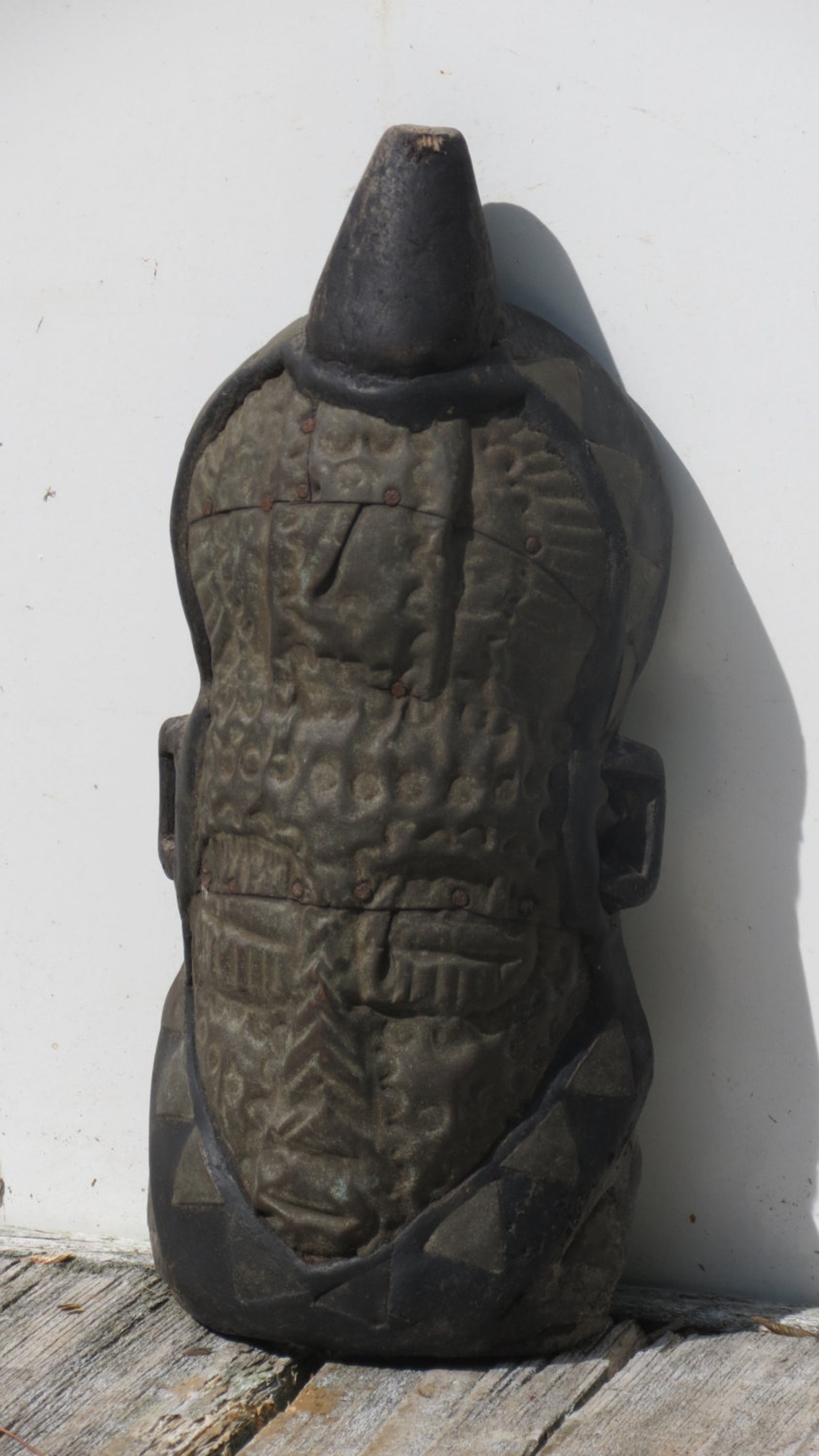 Unusual African Tin Covered Faceless Mask | Etsy