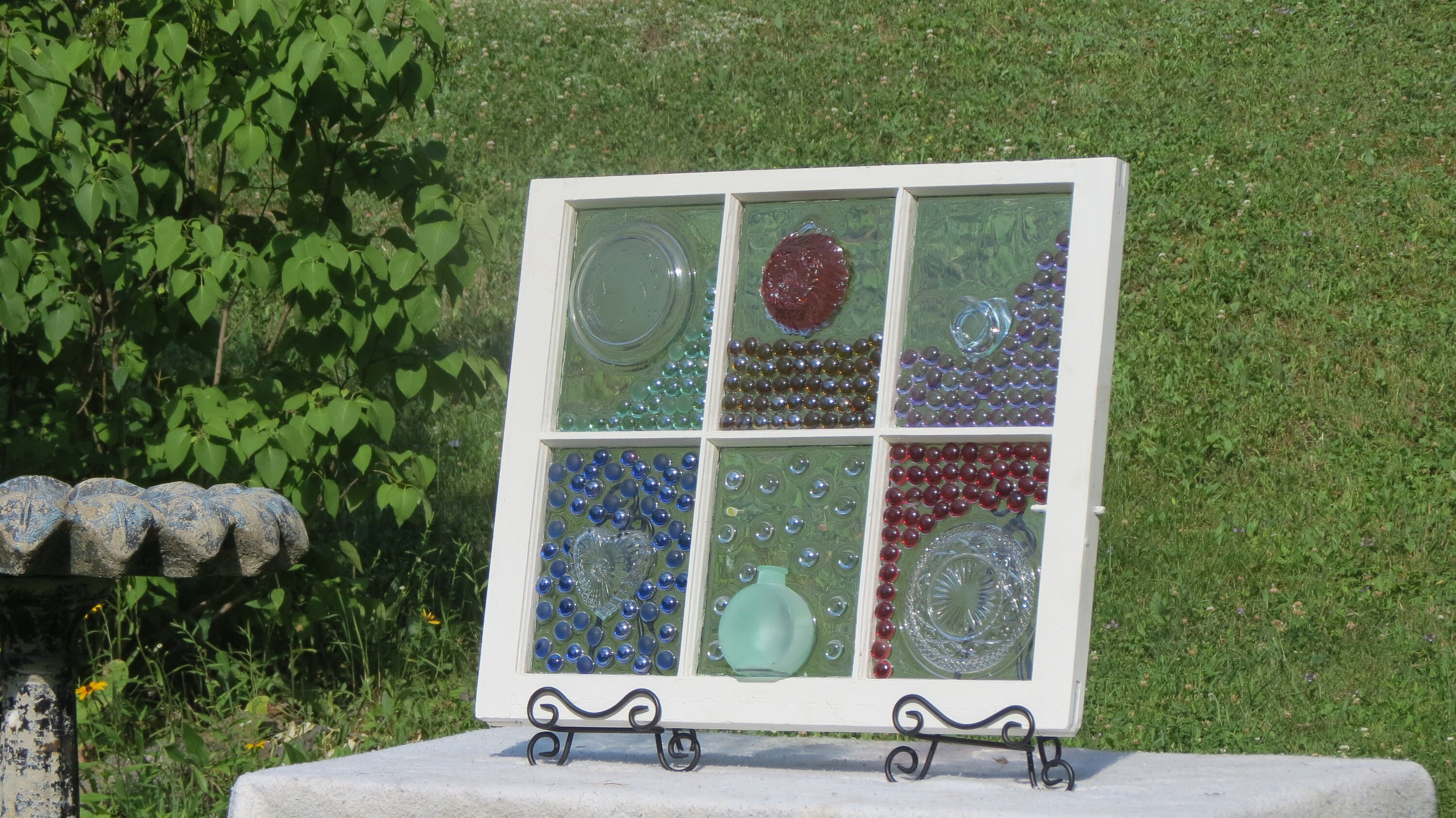 Unique Colorful Fused Glass Window | Etsy