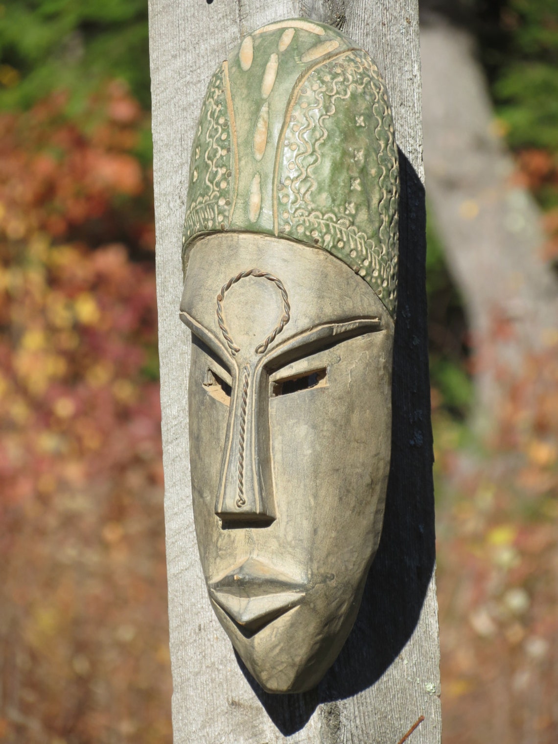 Authentic Ashanti Carved Wooden Mask Tribal Wall Decor Accra Ghana ...