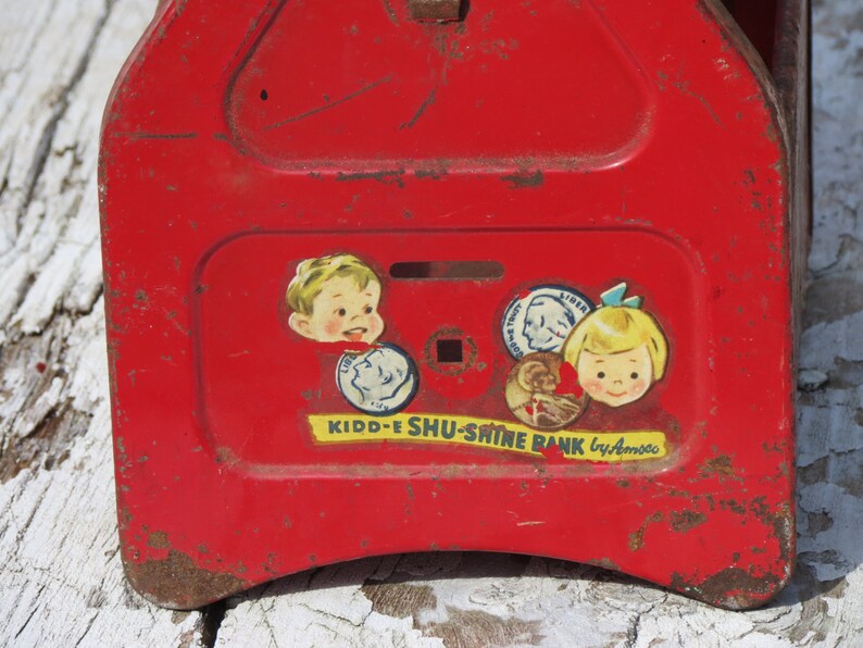 Old Kid's Metal Shoe Shine Box Bank - Etsy