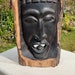 Vintage Large Heavy African Carved Log Face - Etsy