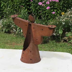 Rusty Metal Angel Candle Holder Great Garden Decor Fantastic Natural ...